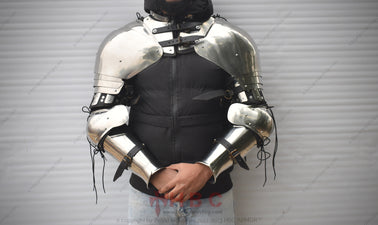 Hand-Forged Medieval Combat Buhurt Arms Armor Set with Splinted Bicep ...