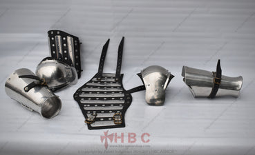 Hand-Forged Medieval Combat Buhurt Arms Armor Set with Splinted Bicep ...