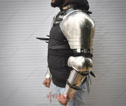 Hand-Forged Medieval Combat Buhurt Arms Armor Set with Splinted Bicep ...