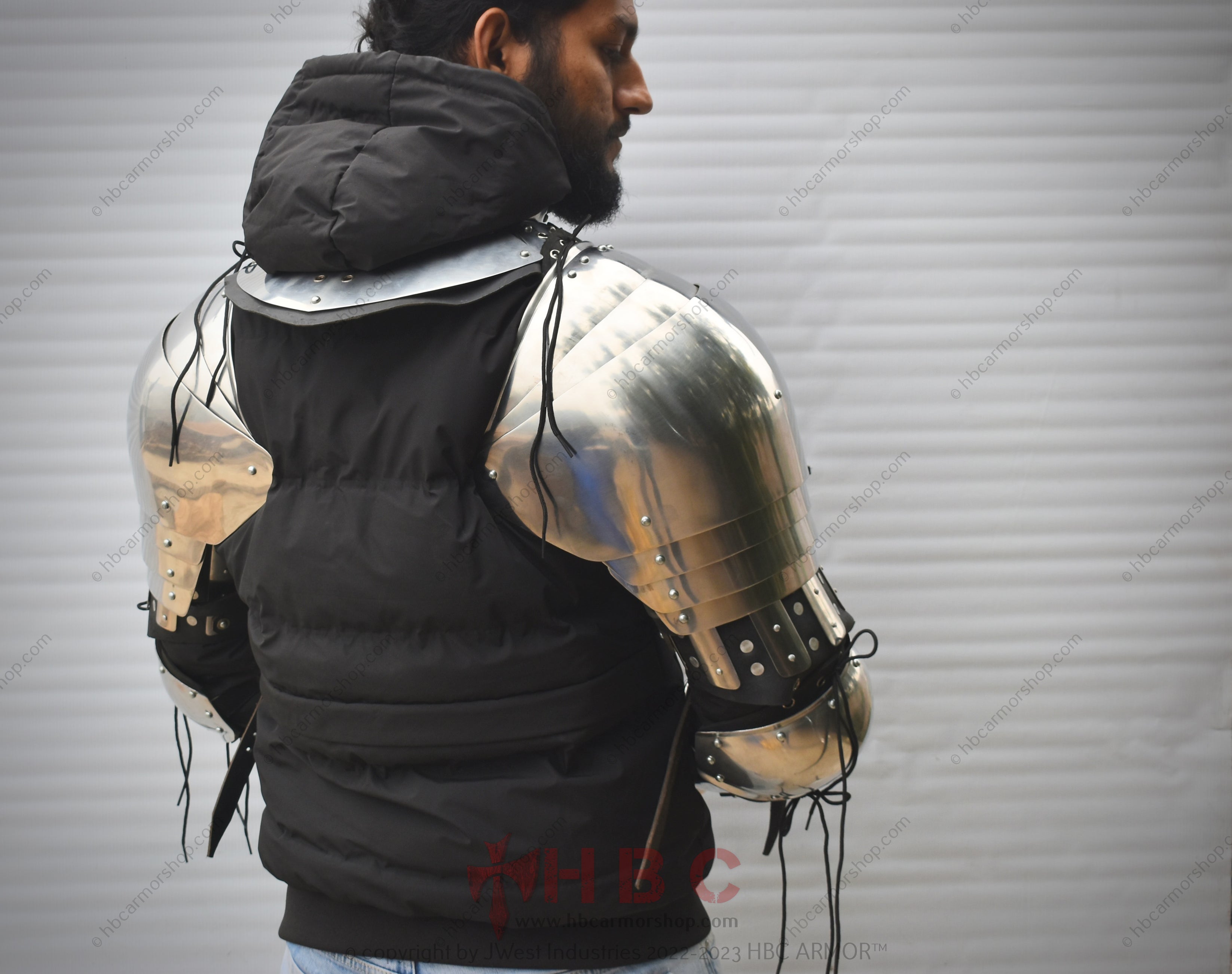 Hand-Forged Medieval Combat Buhurt Arms Armor Set with Splinted Bicep ...