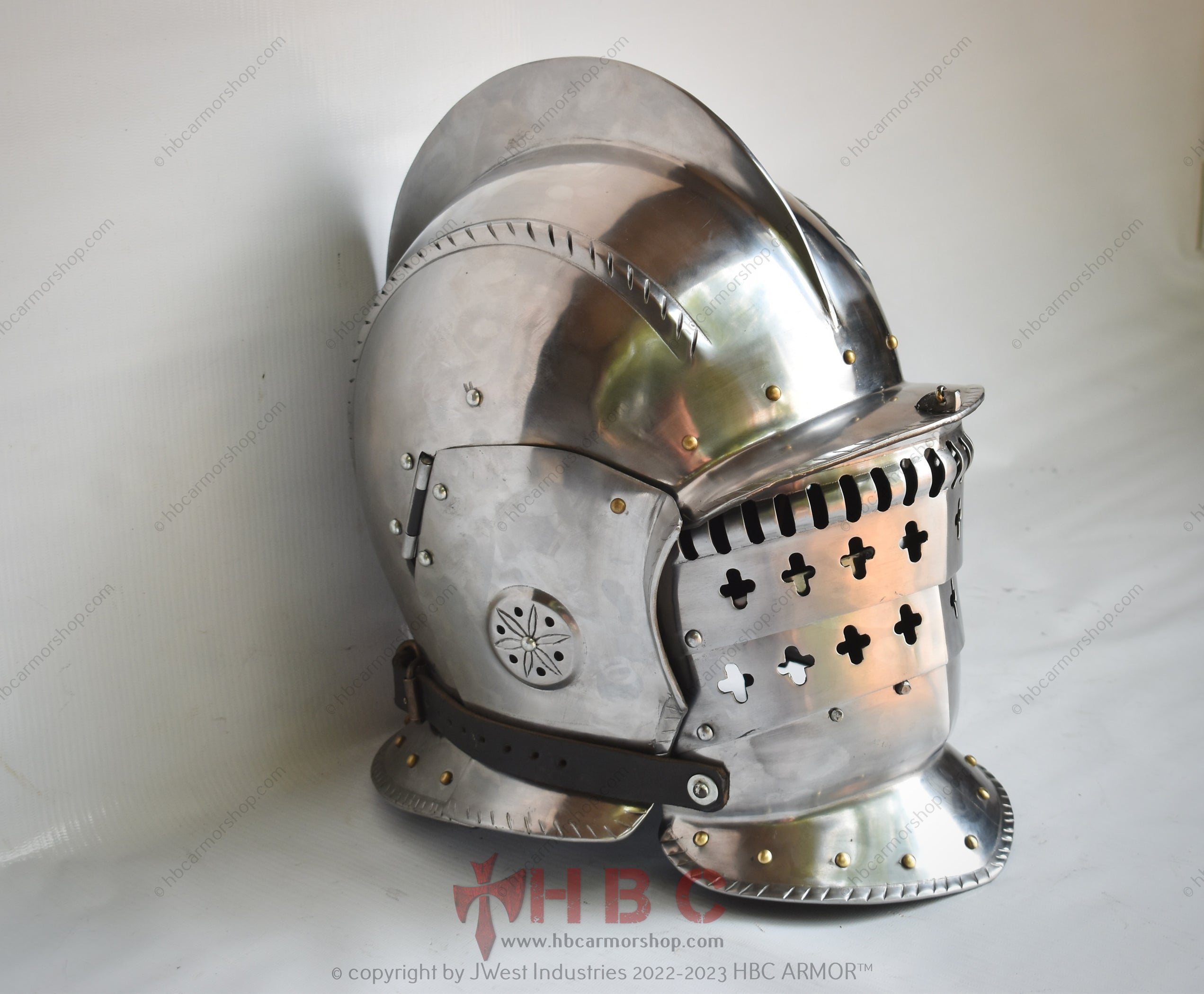 Landsknecht burgonet helmet Interchangeable 3 Visor — HBC Armor Shop
