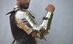 HandForged Gothic Knight Medieval plate Arms Armor/Gotischer Plattenpa ...