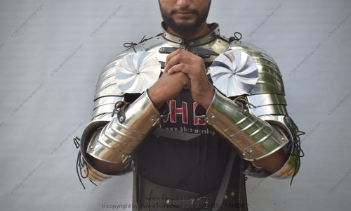 HandForged Gothic Knight Medieval plate Arms Armor/Gotischer Plattenpa ...