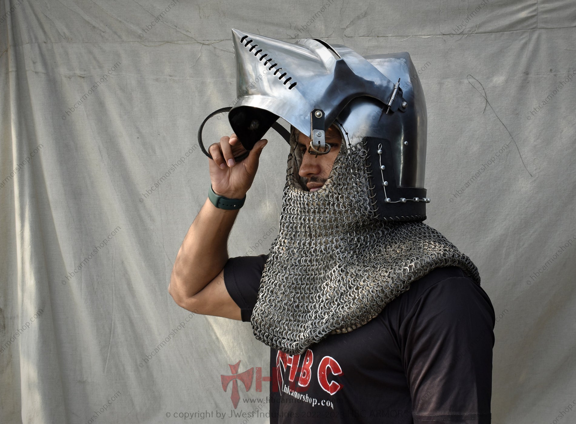 Medieval Milan hound skull Bascinet helmet / Medieval reenactment helm ...