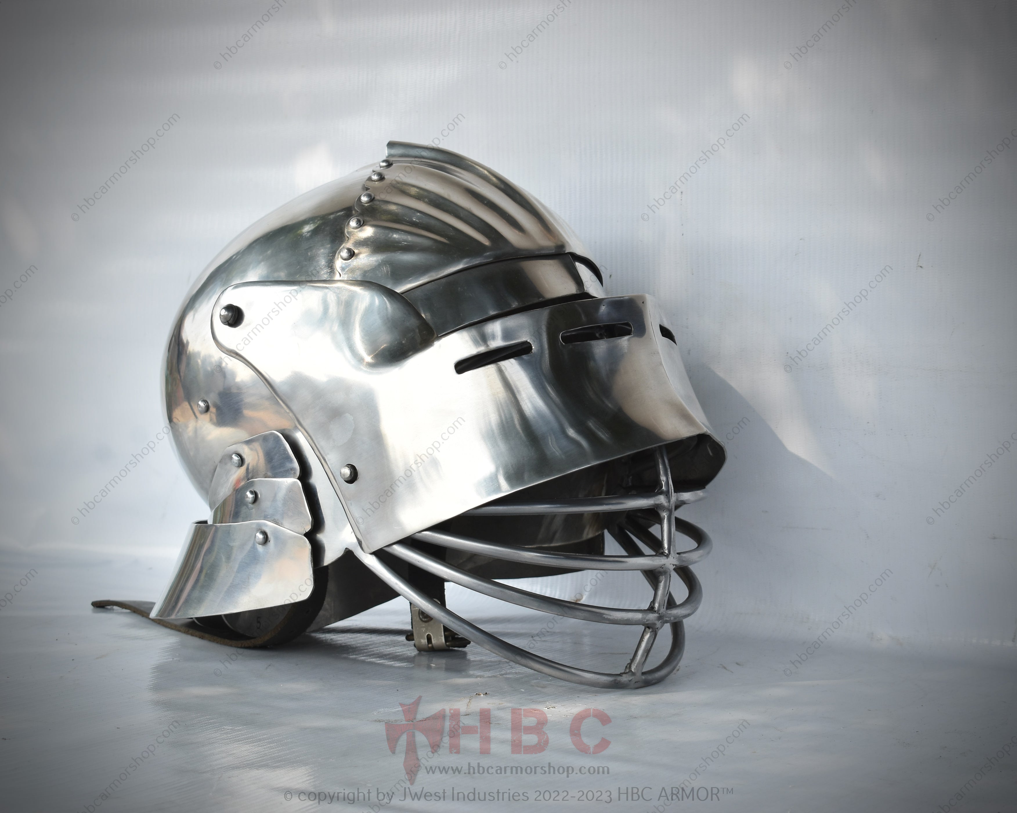 Medieval Sallet SCA Cage helmet Medieval SCA Combat Helmet — HBC Armor Shop