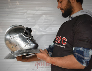 Hand-Forged 17th Century Savoyard Helmet - Todenkopf, Medieval Death's ...