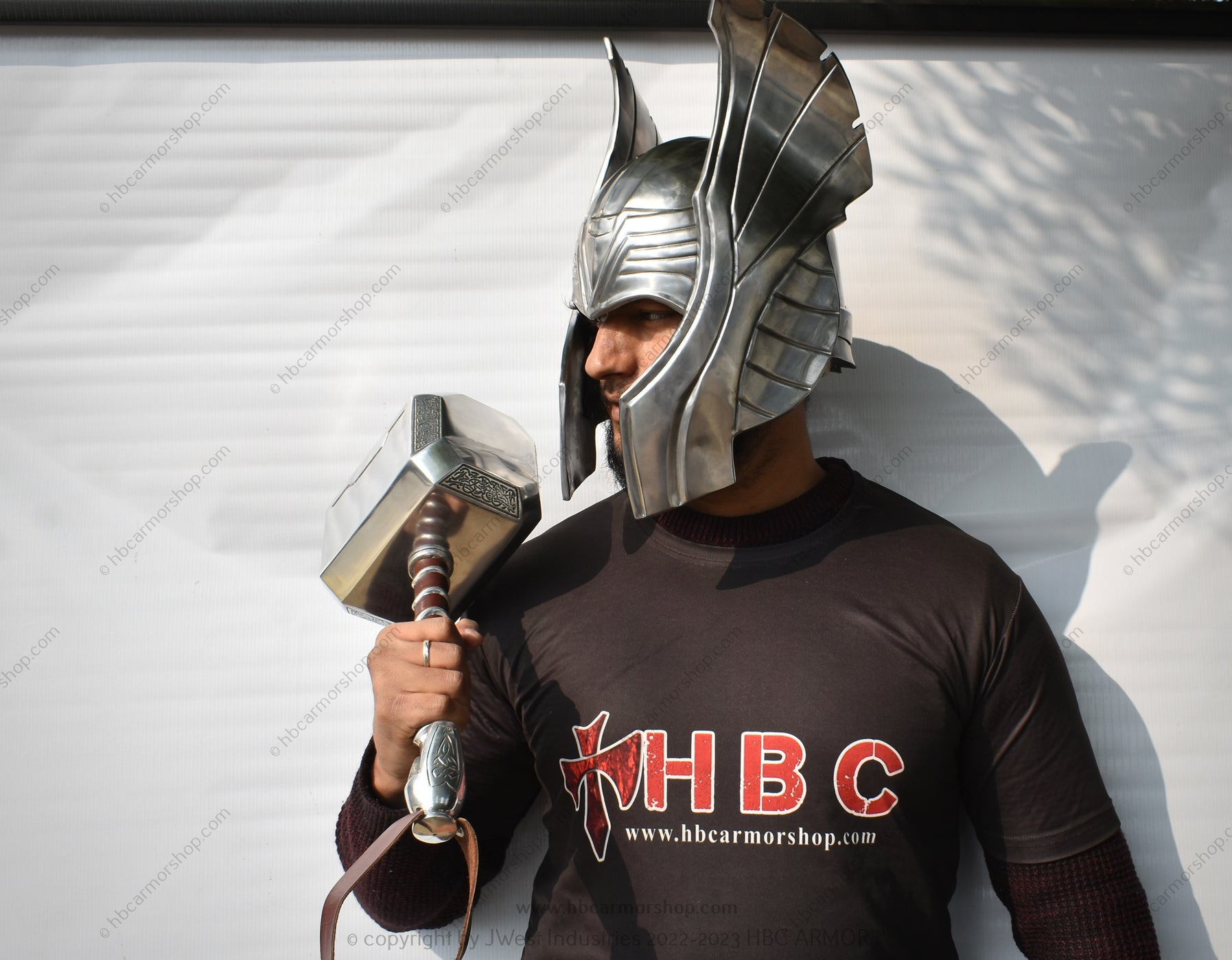 Metal Thor Helmet & Mjolnir Hammer Combo — HBC Armor Shop