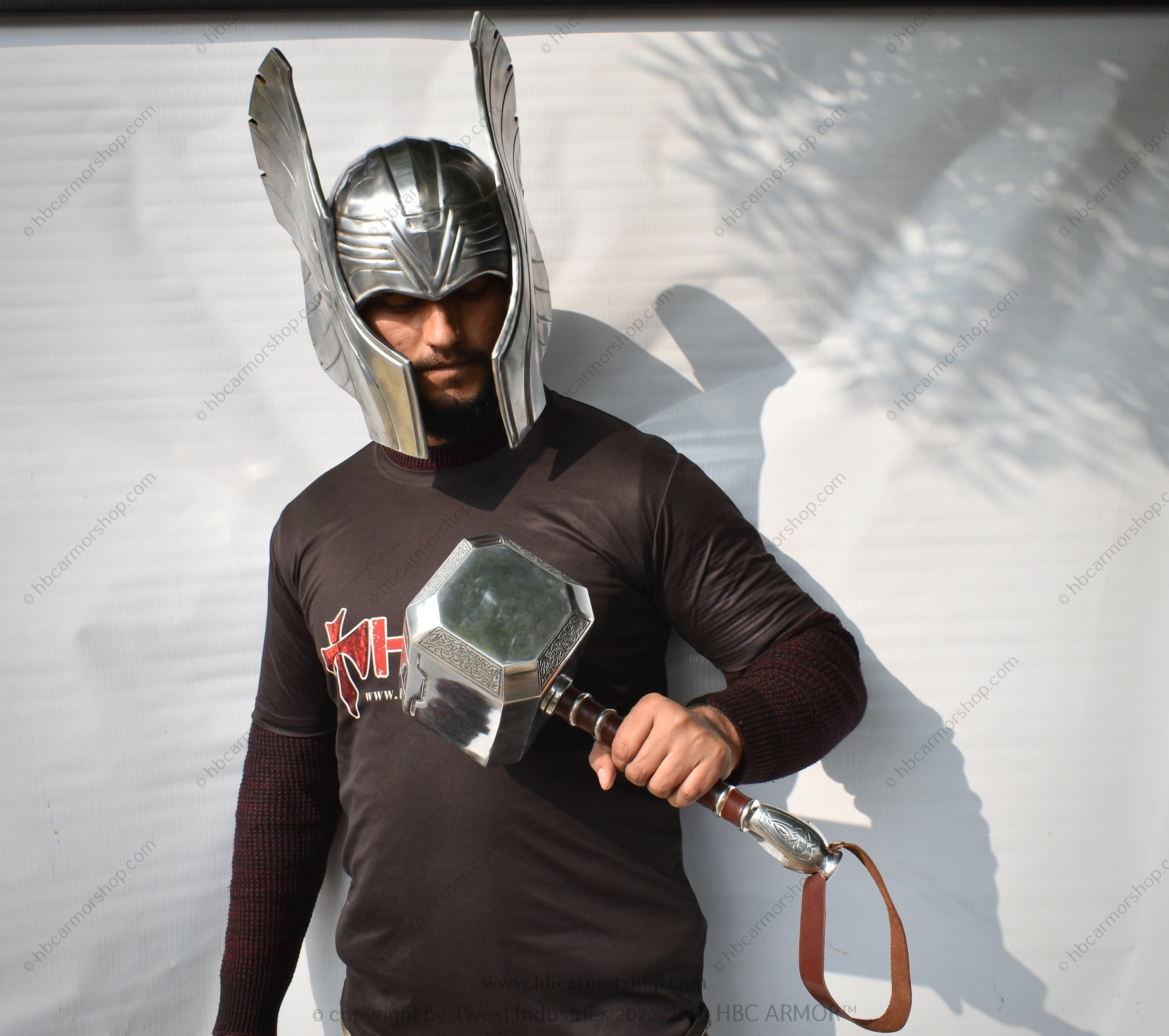Metal Thor Helmet & Mjolnir Hammer Combo — HBC Armor Shop