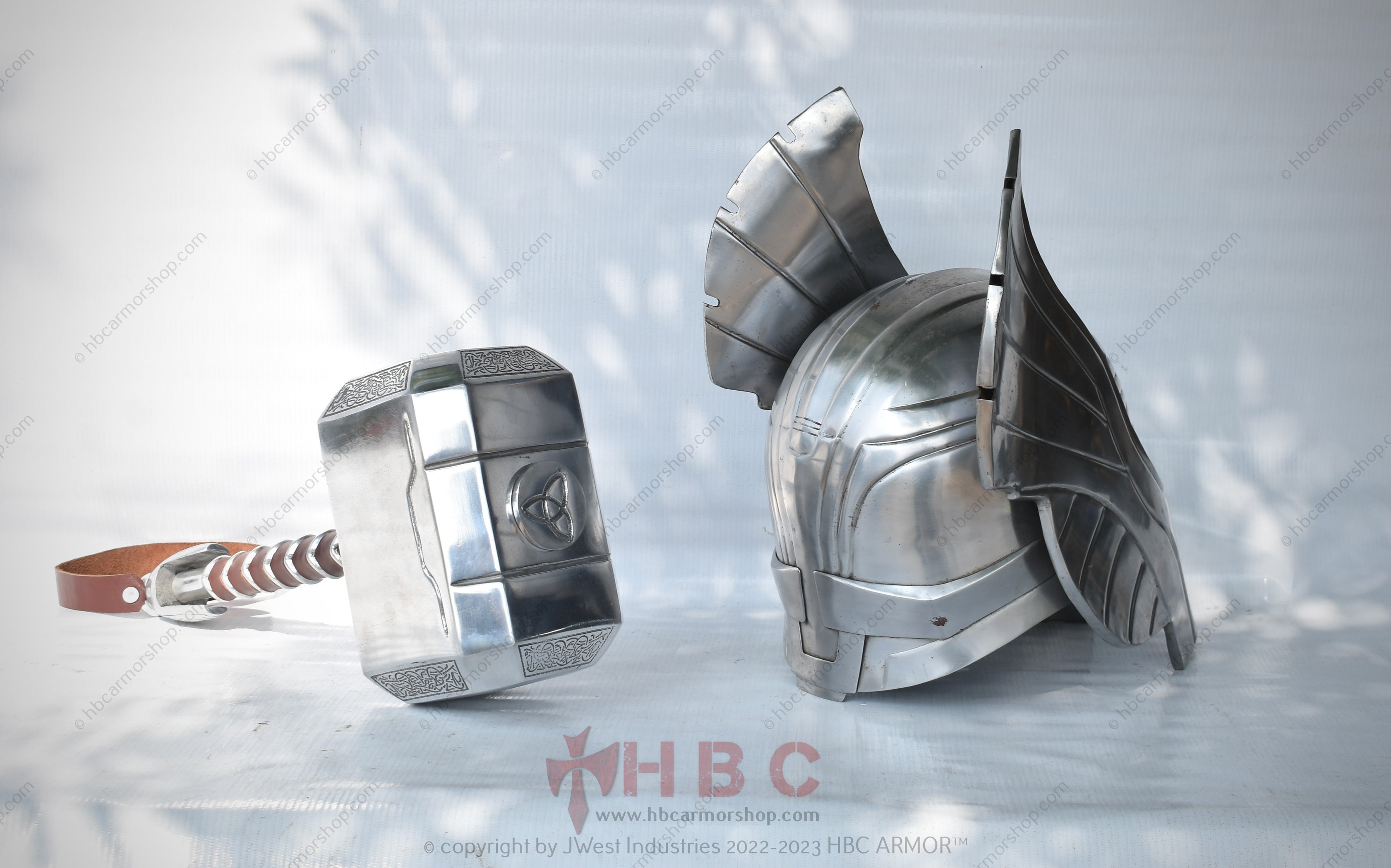 Metal Thor Helmet & Mjolnir Hammer Combo — HBC Armor Shop