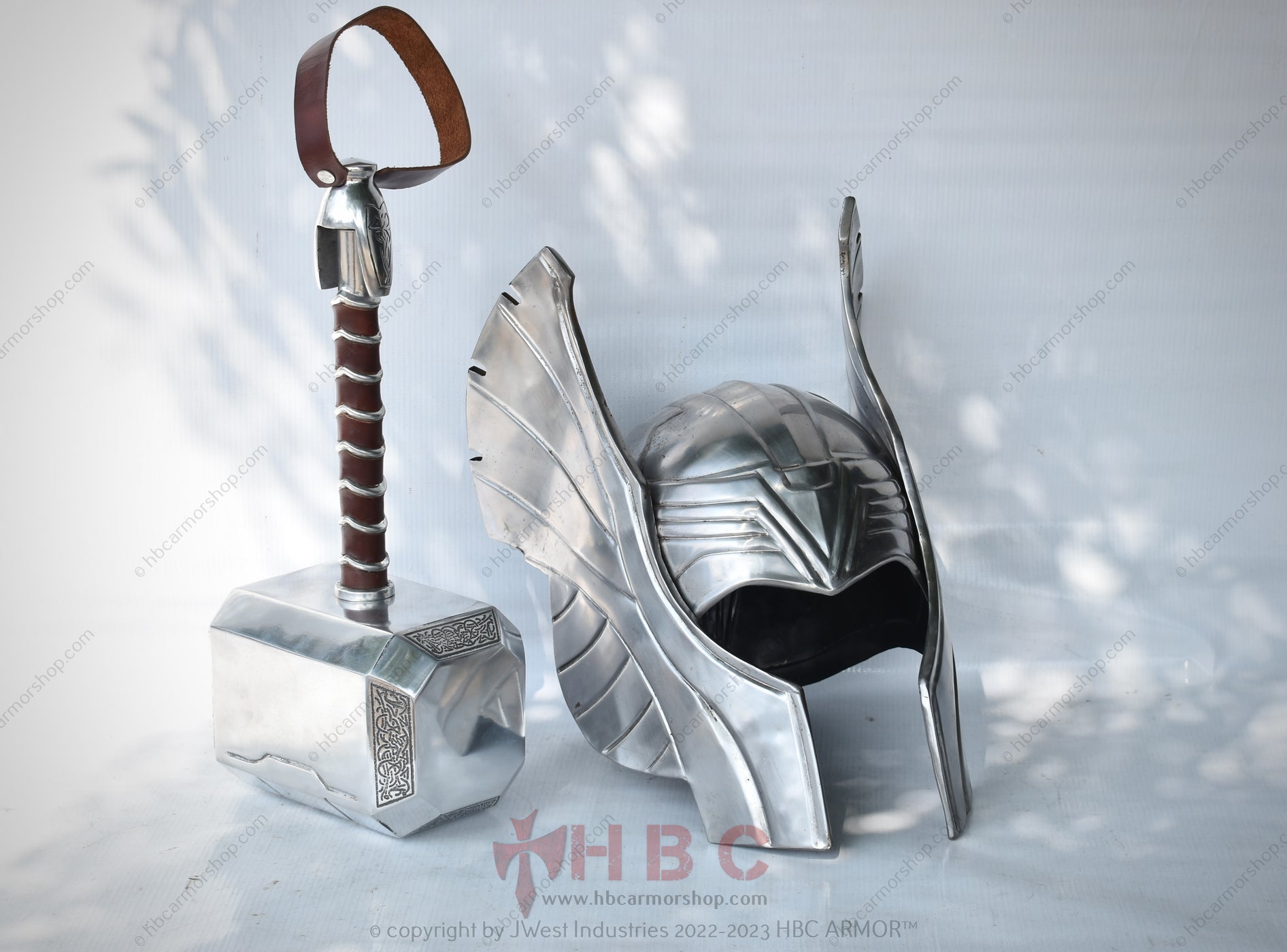 Metal Thor Helmet & Mjolnir Hammer Combo — HBC Armor Shop