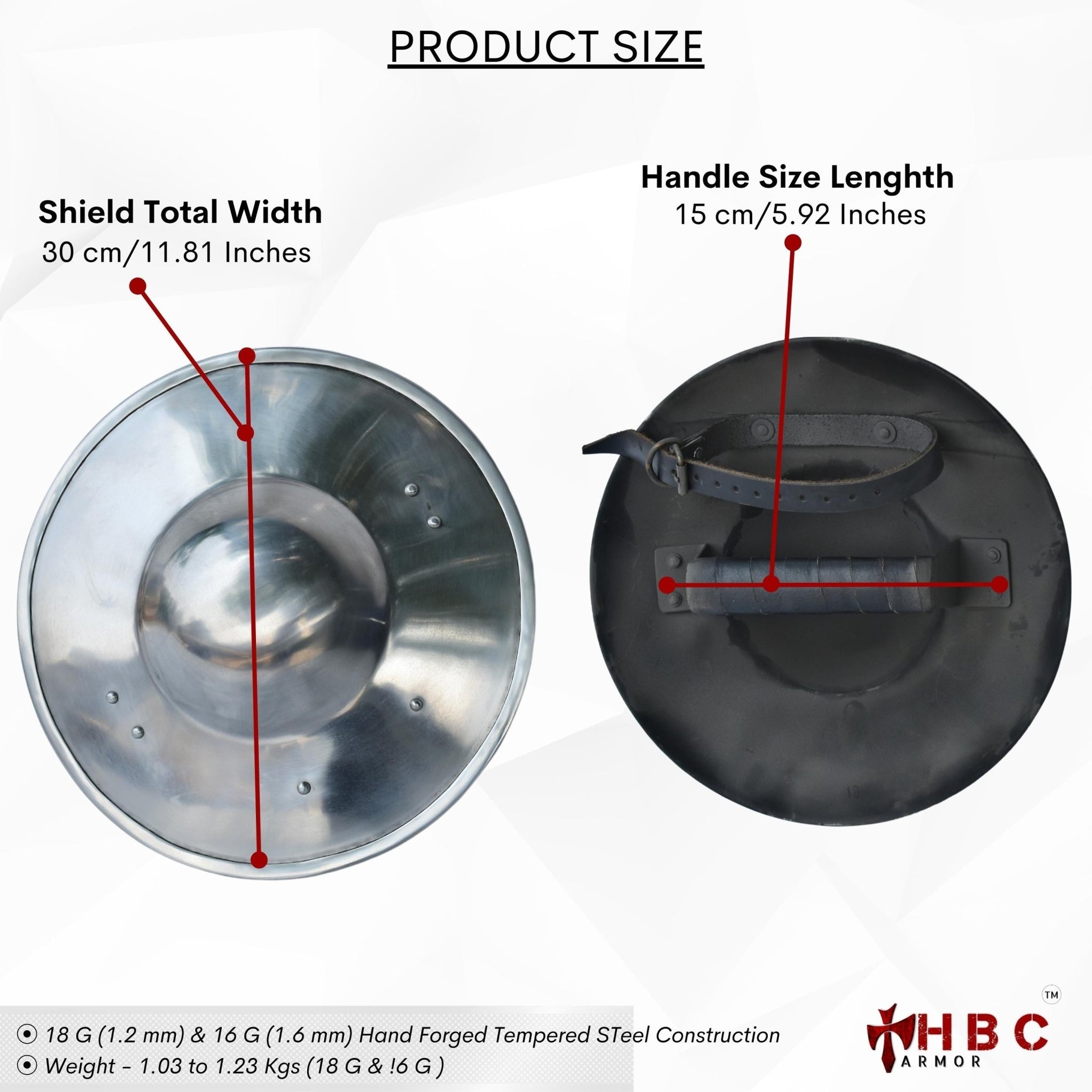 Buckler Shields | Tempered Spring Steel Buckler Shield for Medieval Ar ...