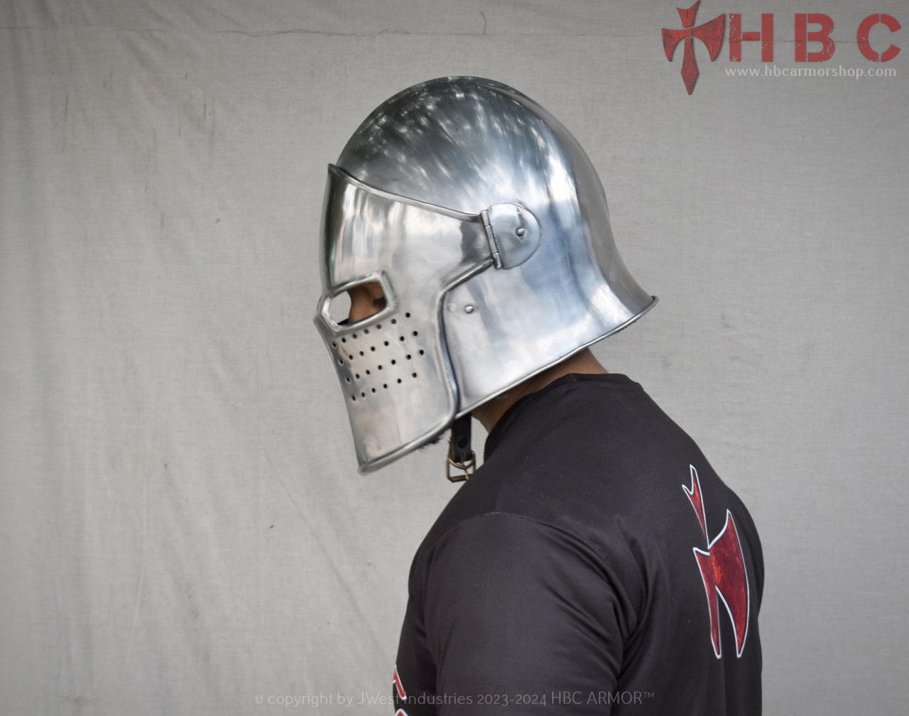 Visored Barbuta Helmet — HBC Armor Shop