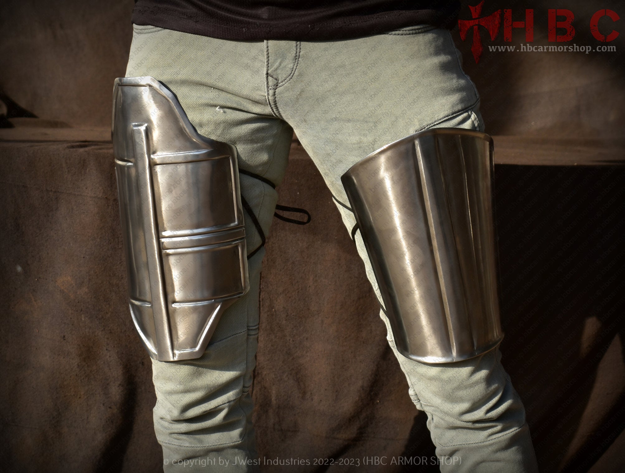 Mandalorian Metal Thigh & Knee Armour — HBC Armor Shop