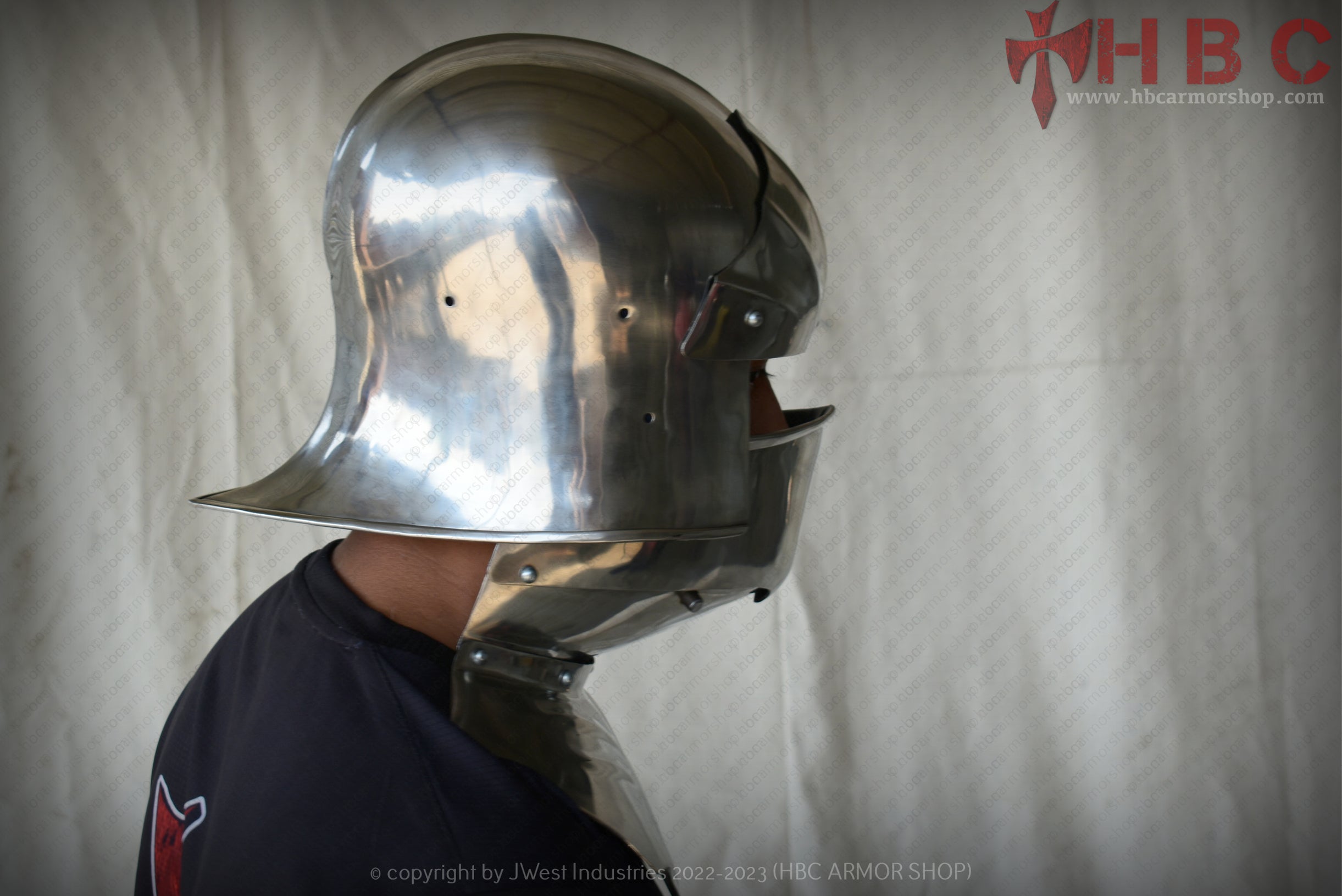 Sallet helmet with Bevor Gothic Style — HBC Armor Shop