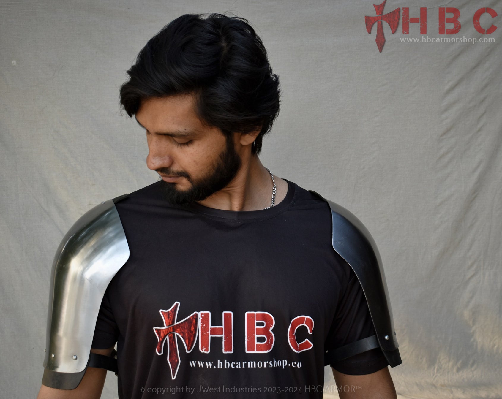 HBC Armor™ Simple Spauldrons Shoulder Armor Mild steel 1.5 mm — HBC ...