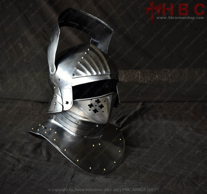 Visored Sallet Helmet with Bevor late 15th century Medieval Sallet hel ...