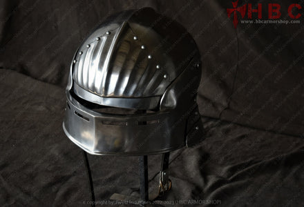 Visored Sallet Helmet with Bevor — HBC Armor Shop