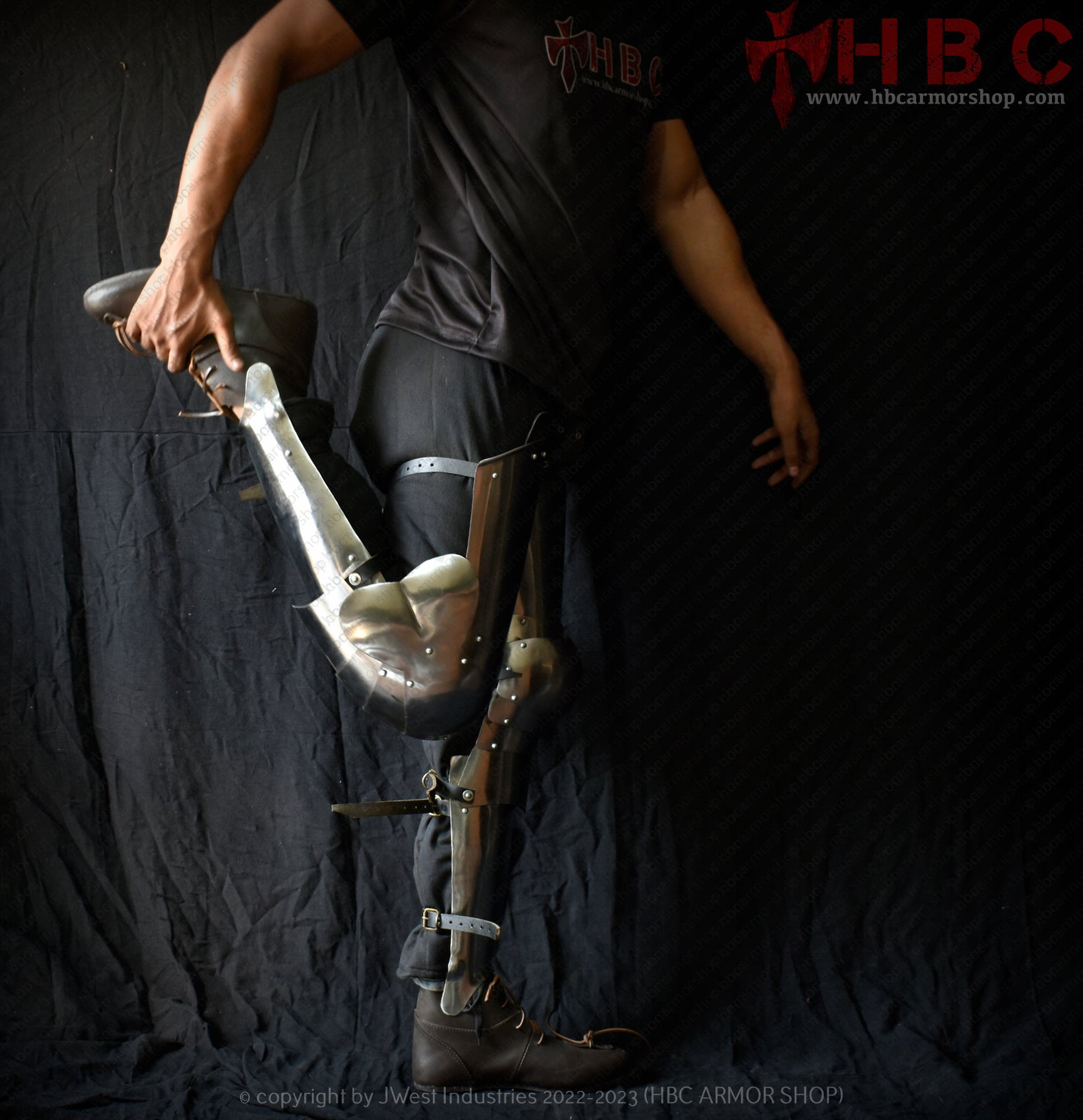 European Leg Armour With front Shin Guard — HBC Armor Shop