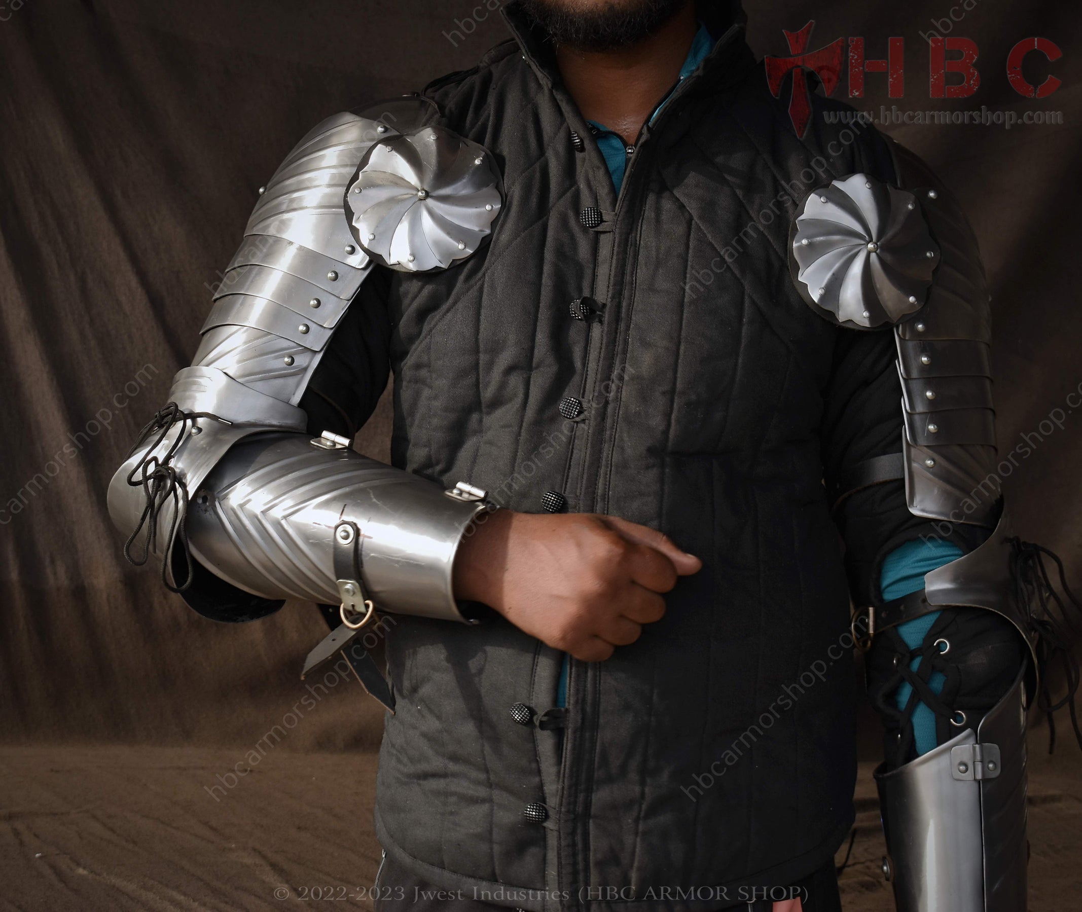 Medieval hand Forged German Gothic Arm Harness with Besagews — HBC ...