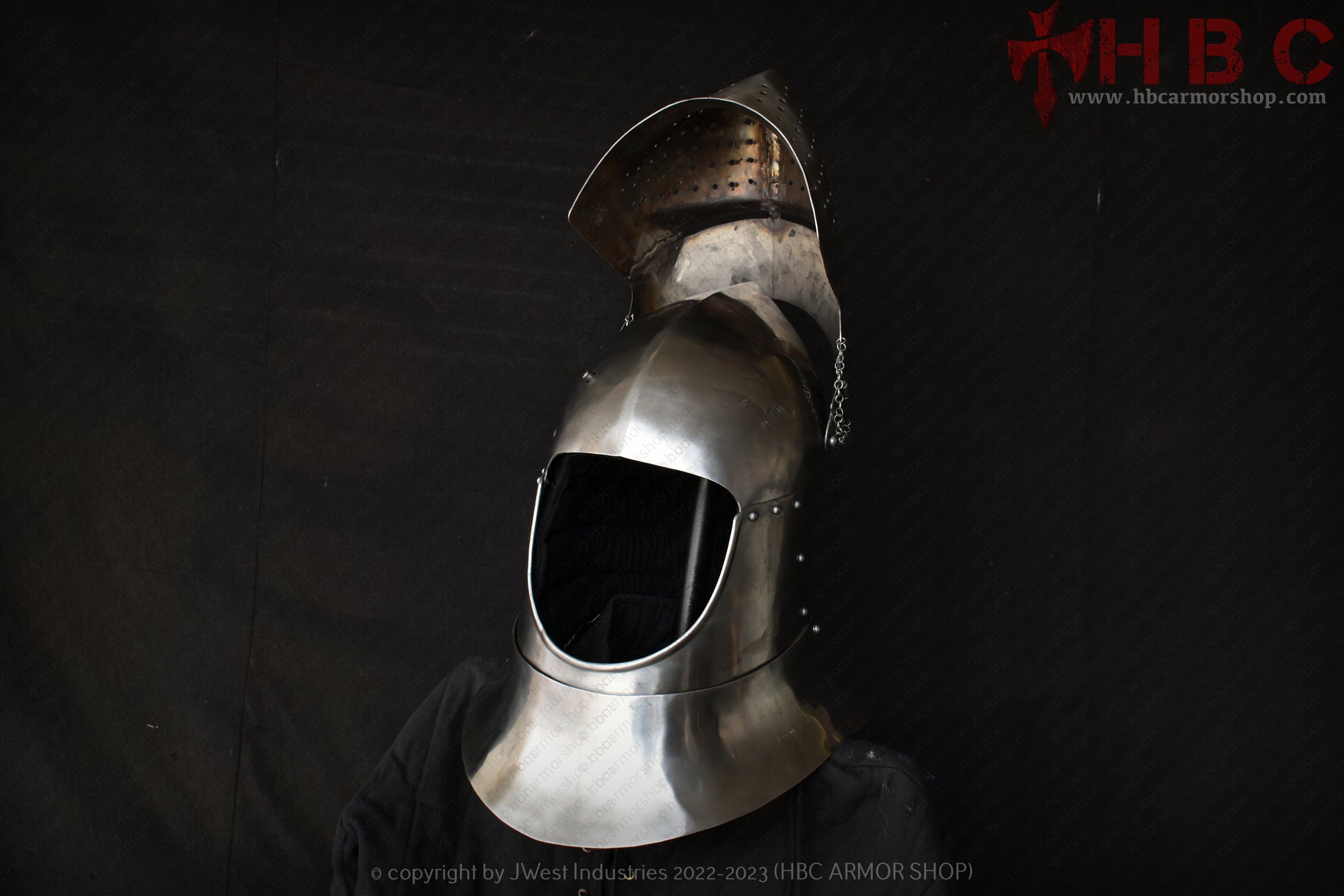 Great Bascinet Helmet with 3 Different Visors — HBC Armor Shop