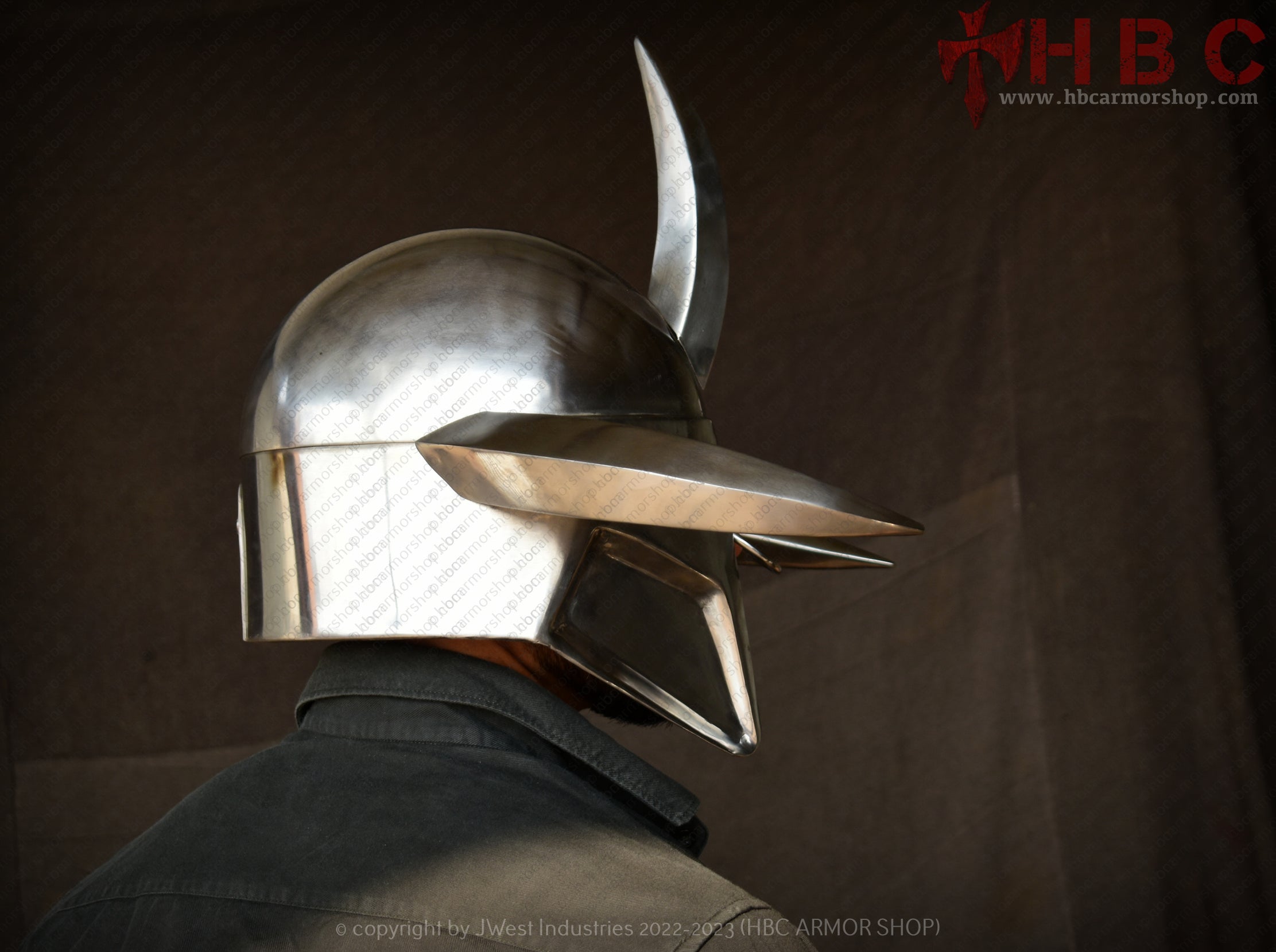 Heavy infantry Metal Horn helmet — HBC Armor Shop