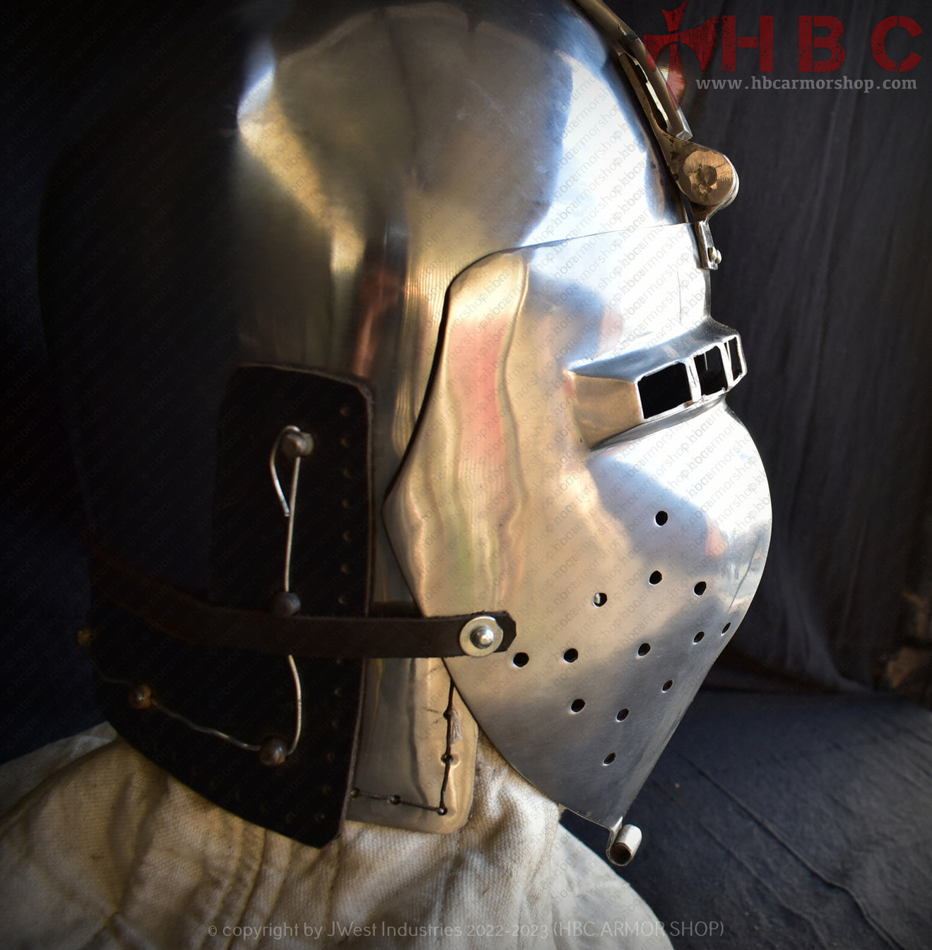 Nuremberg klapvisor Bascinet Helmet — HBC Armor Shop
